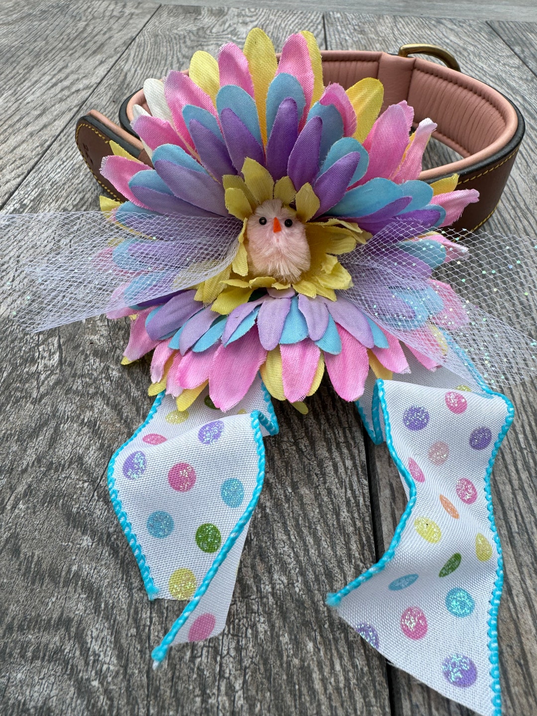 Dogs Easter Collar Flower Pink Bunny Flower Collar Accessory Holiday ...