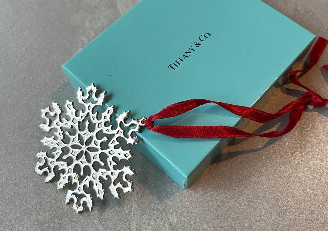 Tiffany & Co. Sterling Silver 925 Snowflake Ornament Vintage W Box and ...