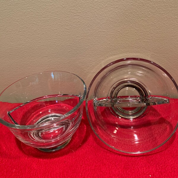 Divided Glass Bowl - Etsy