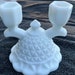 VINTAGE Imperial Milk Glass Laced Edge Triangle Pattern Candlestick - Etsy