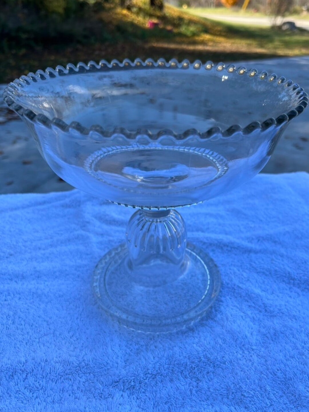 VINTAGE! Glass Compote Bowl - Etsy