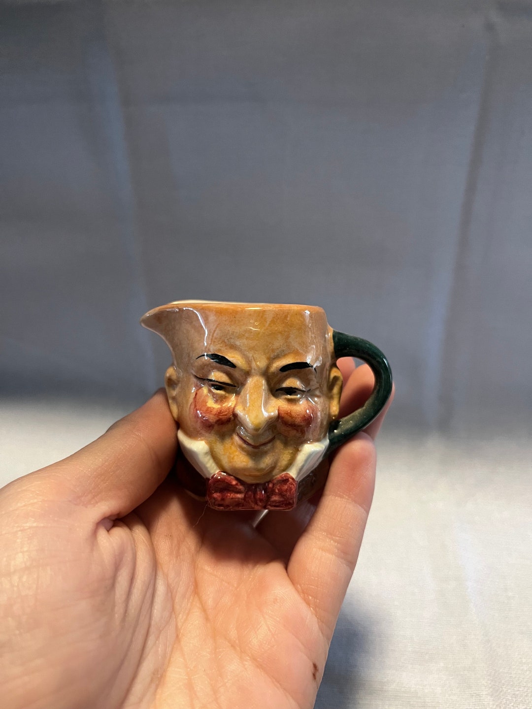 VINTAGE! English Artone Double Face Micawber Miniature Toby Jug Creamer ...