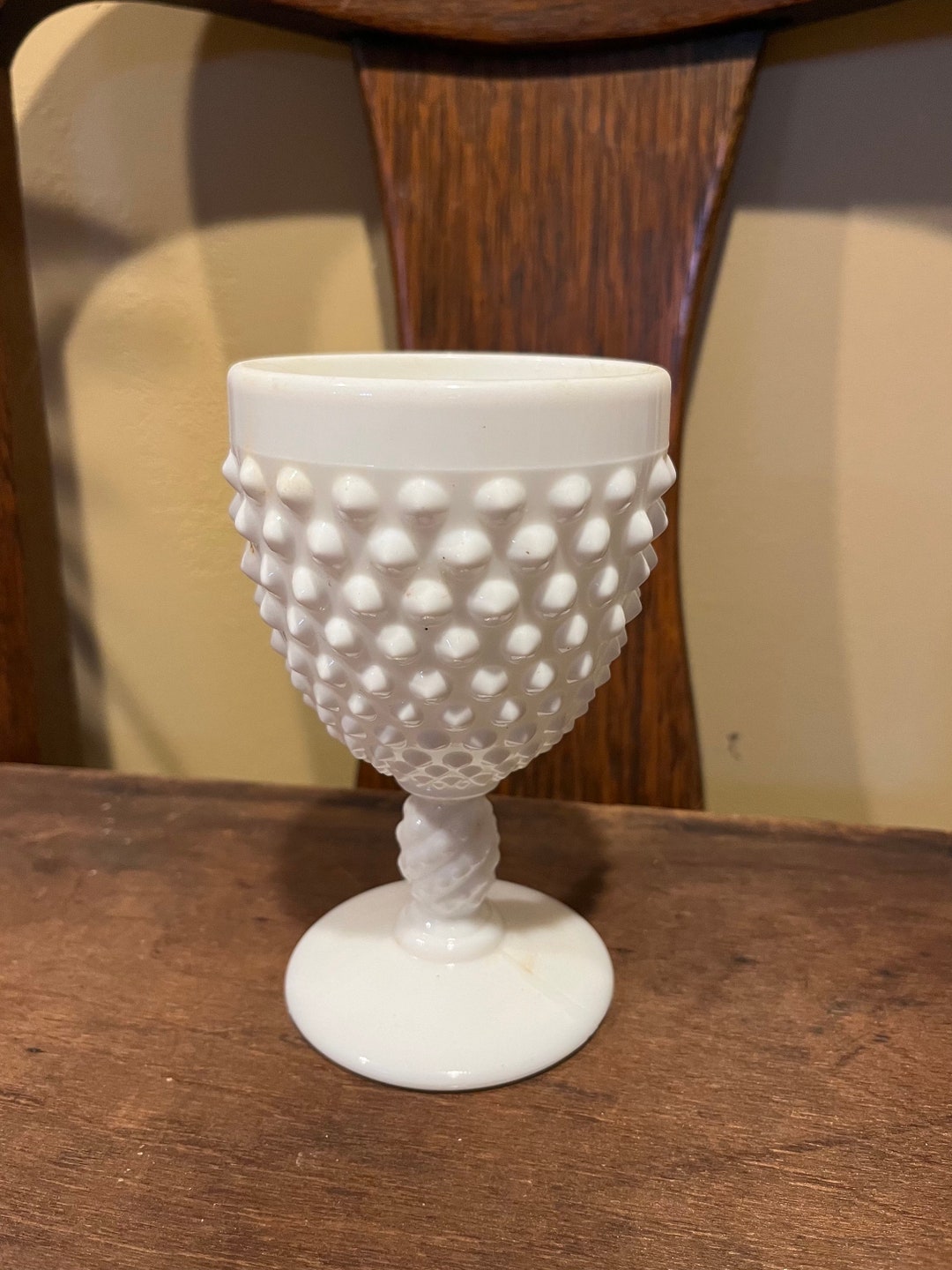 VINTAGE! Hobnail Milk Glass Chalice - Etsy