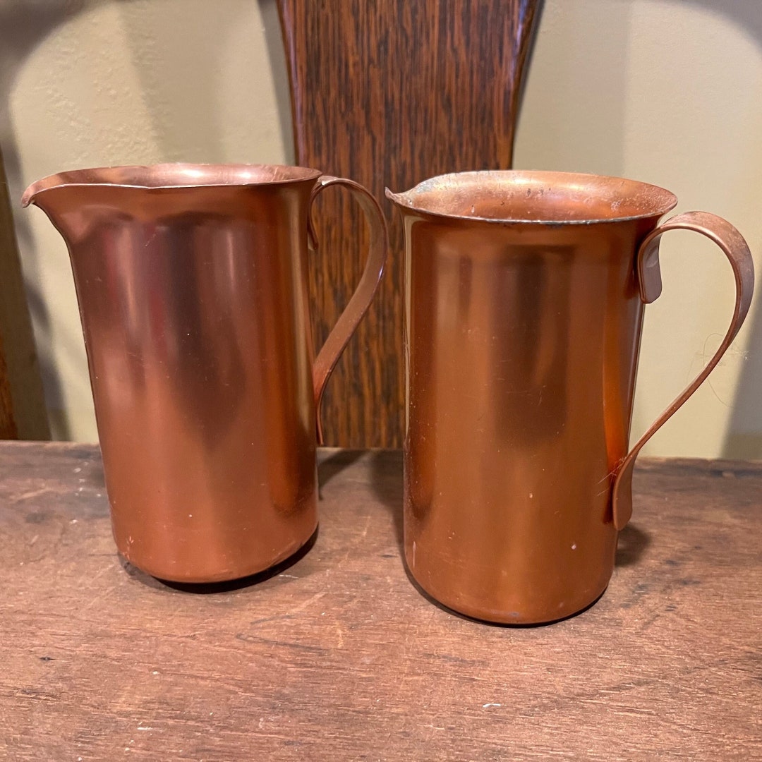 VINTAGE! 2 Aluminum Color Craft Creamer Pitchers - Etsy