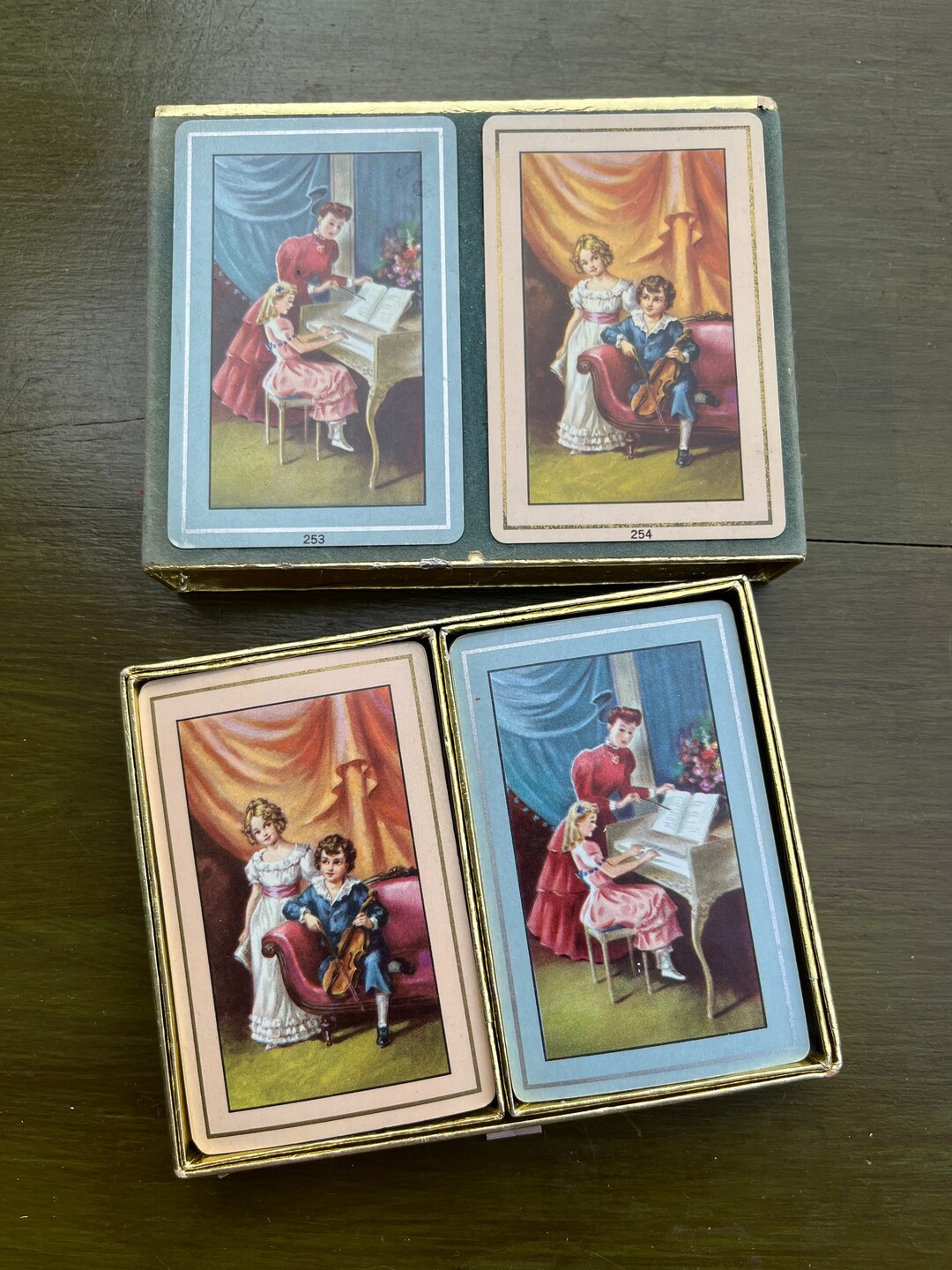VINTAGE! Victorian Children Playing Instruments Playing Cards - Etsy