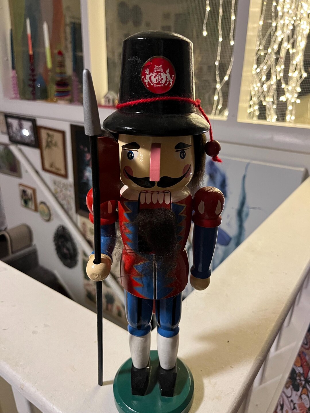 VINTAGE! Wooden Christmas Nutcracker British Royal Soldier Red White ...