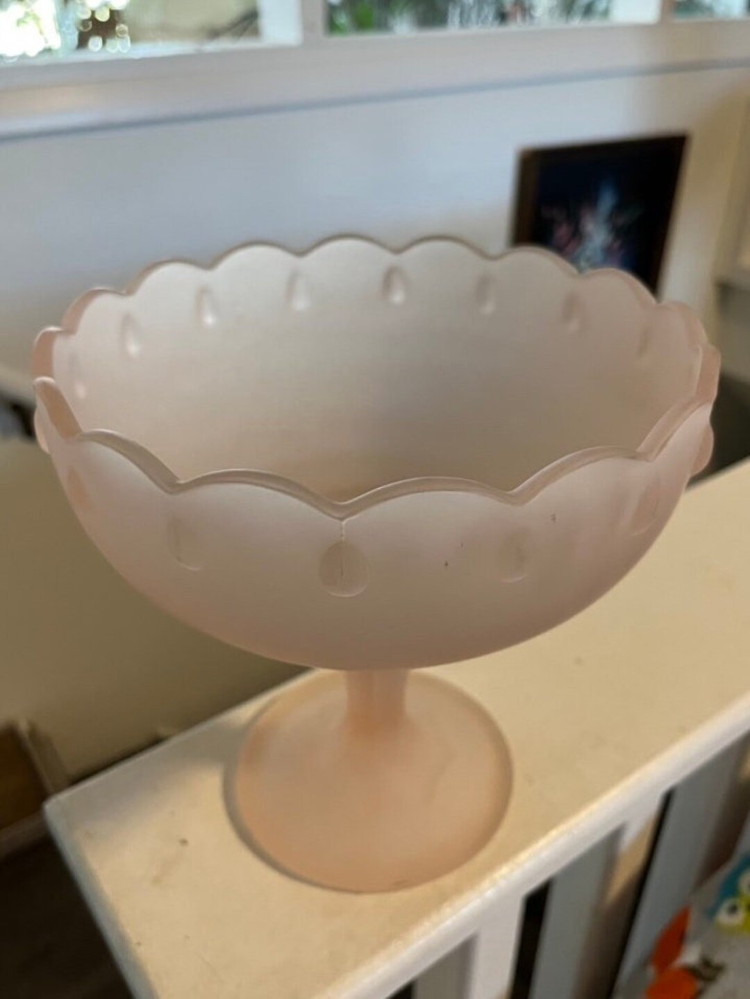 VINTAGE! Indiana Frosted Pink Depression Glass Compote/ Fruit Bowl - Etsy