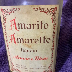 VINTAGE Amarito Amaretoo Empty Liquer Bottle - Etsy
