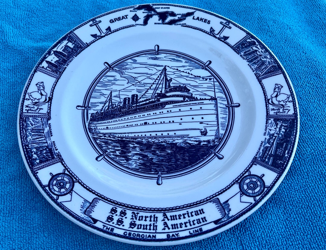VINTAGE Georgian Bay Line on the Great Lakes Souvenir Plate - Etsy