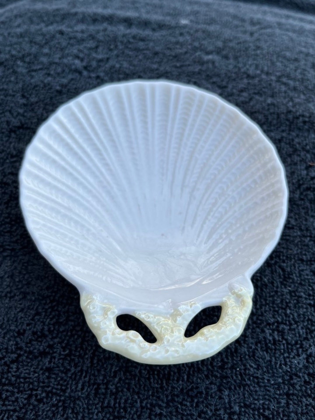 VINTAGE! Belleek White Shell Dish - Etsy