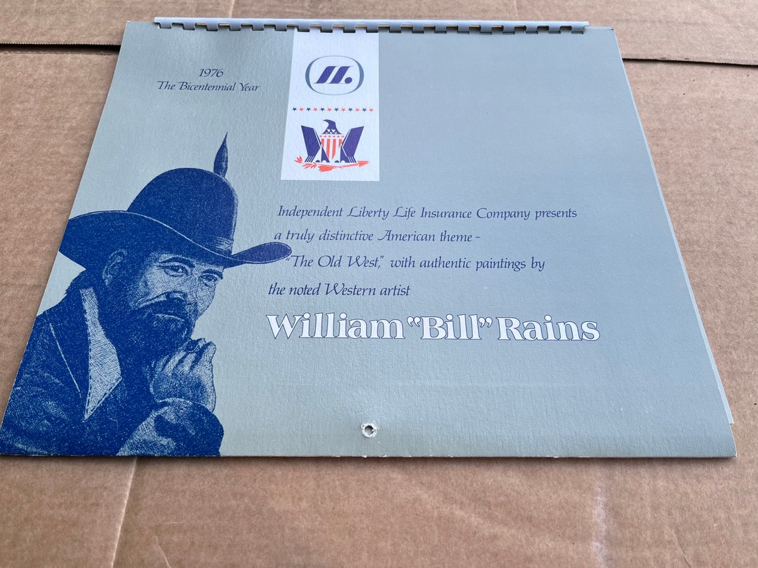 VINTAGE 1976 William bill Rains the Old West Calendar - Etsy