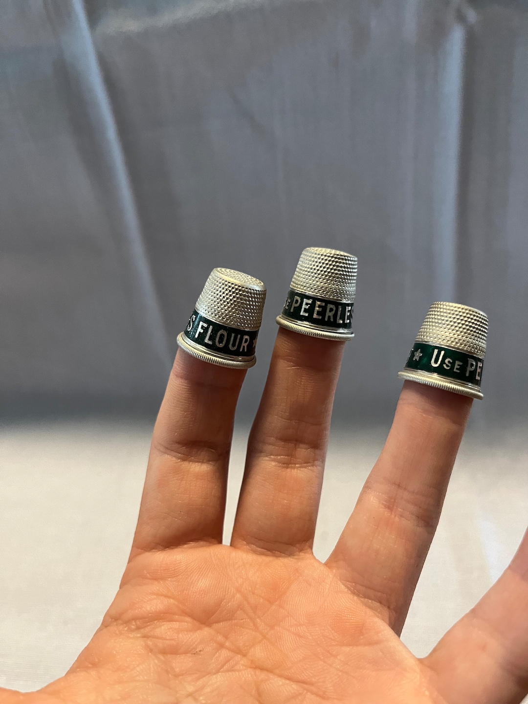 VINTAGE! Three Peerless Flour Thimbles - Etsy