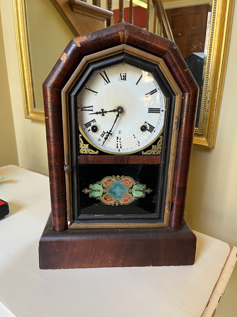 VINTAGE! New Haven Clock Co. Cottage Mantel Shelf Clock- NEEDS WORK! - Etsy