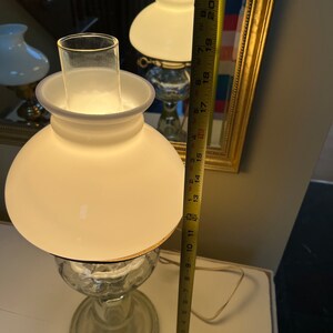 VINTAGE Glass Hurricane Table Lamp - Etsy