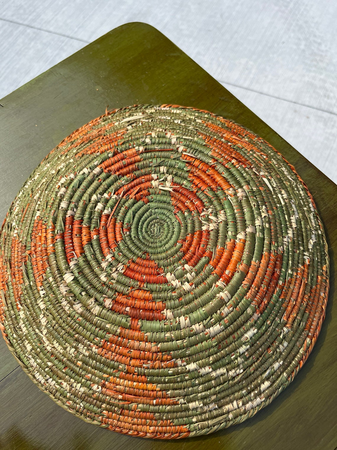 VINTAGE Sisal Coil Weave Basket W/ No Handles - Etsy