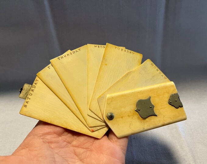 VINTAGE! 1800s Natural Bone Civil War Officers Pocket Diary/ Notebook W ...