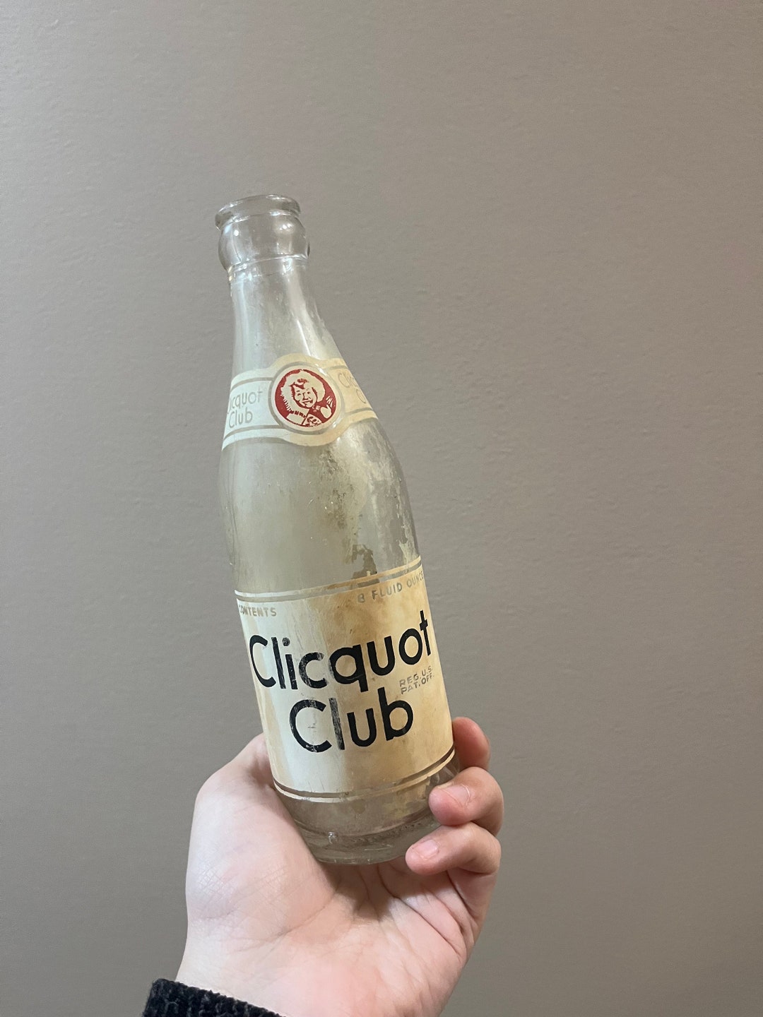 VINTAGE! Empty Clicquot Club Clear Glass Bottle - Etsy