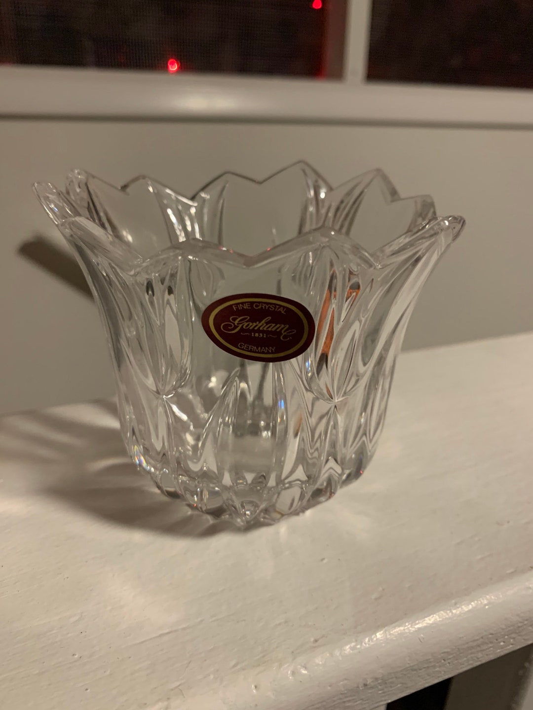 VINTAGE Crystal Pressed Glass Bud Vase - Etsy
