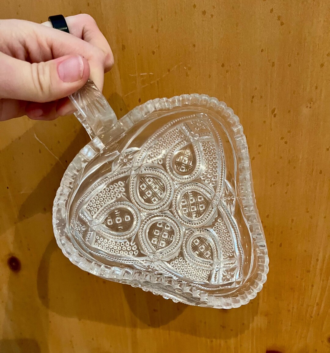 VINTAGE! Pressed Glass Nappy Tray Candy Dish - Etsy