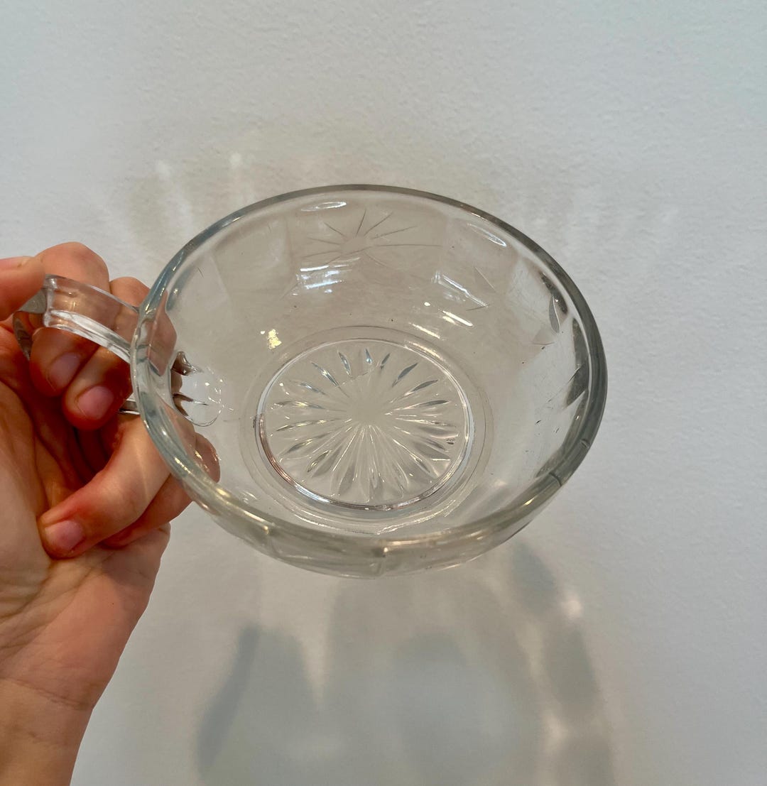 VINTAGE! Manganese Glass Colonial Clear Pressed Glass Nappy Dish W ...