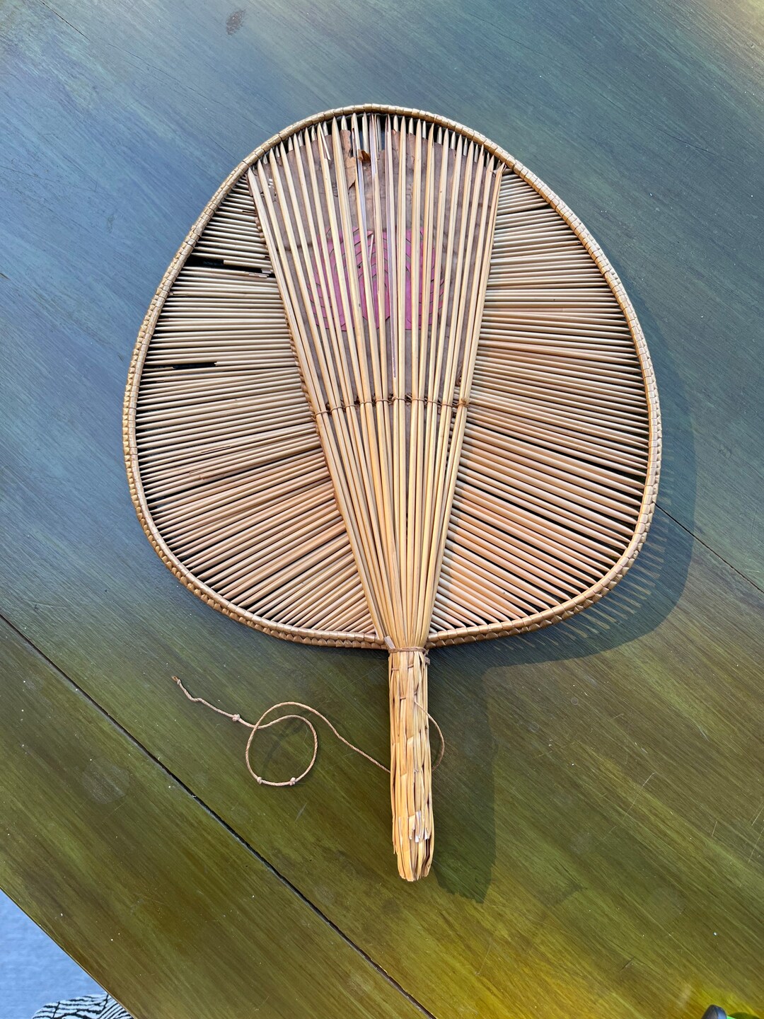 VINTAGE Decorative Woven Straw Hand Fan - Etsy