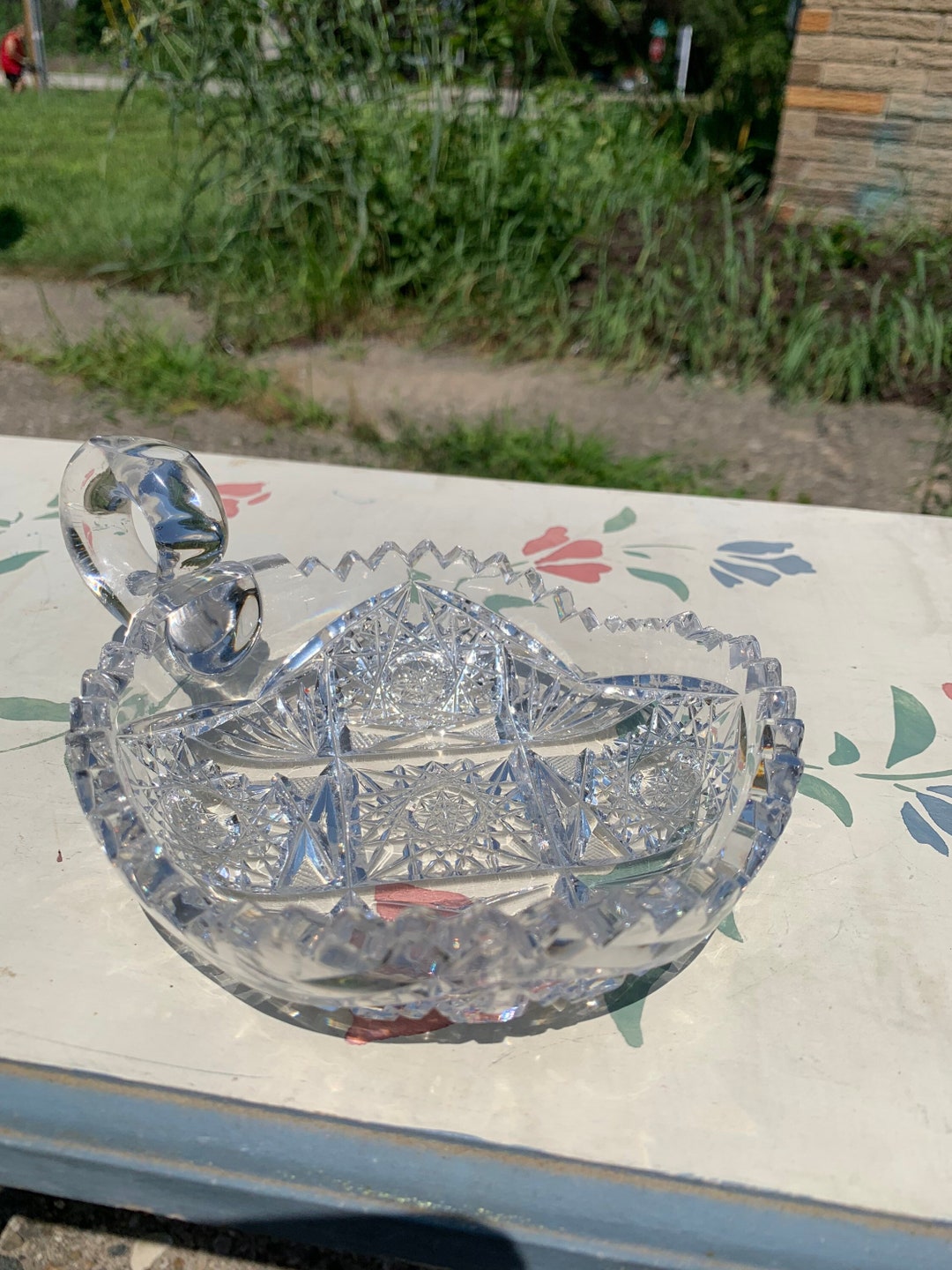 VINTAGE American Brilliant Pressed Glass Nappy Tray Candy Dish - Etsy