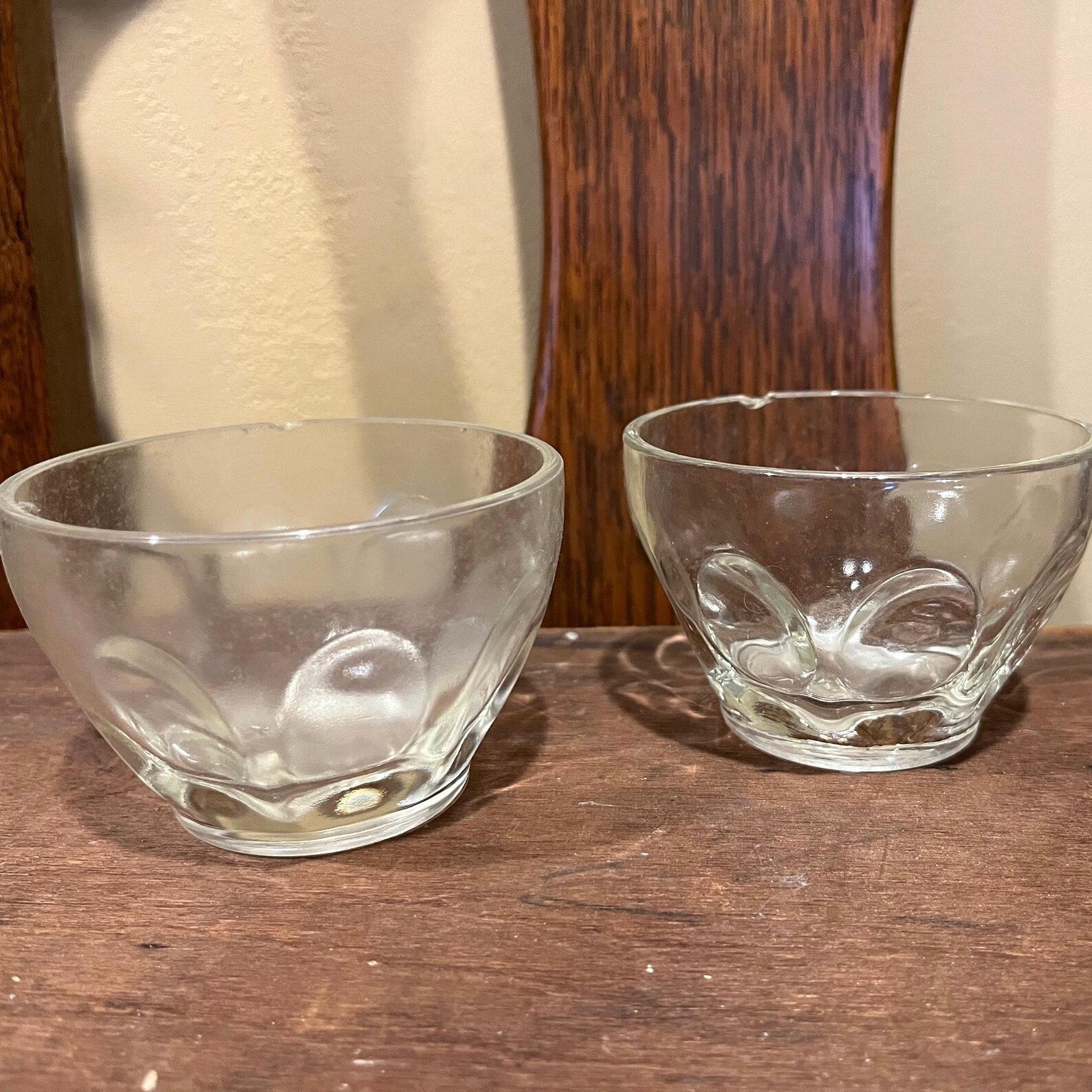 VINTAGE! 2 Dimpled Clear Glass Dessert Fruit Cups - Etsy