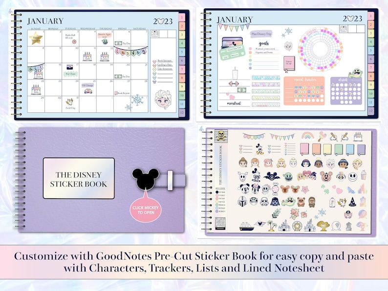 Theme Park Digital Planner: 2026-2027 Goodnotes Calendar & Stickers ...