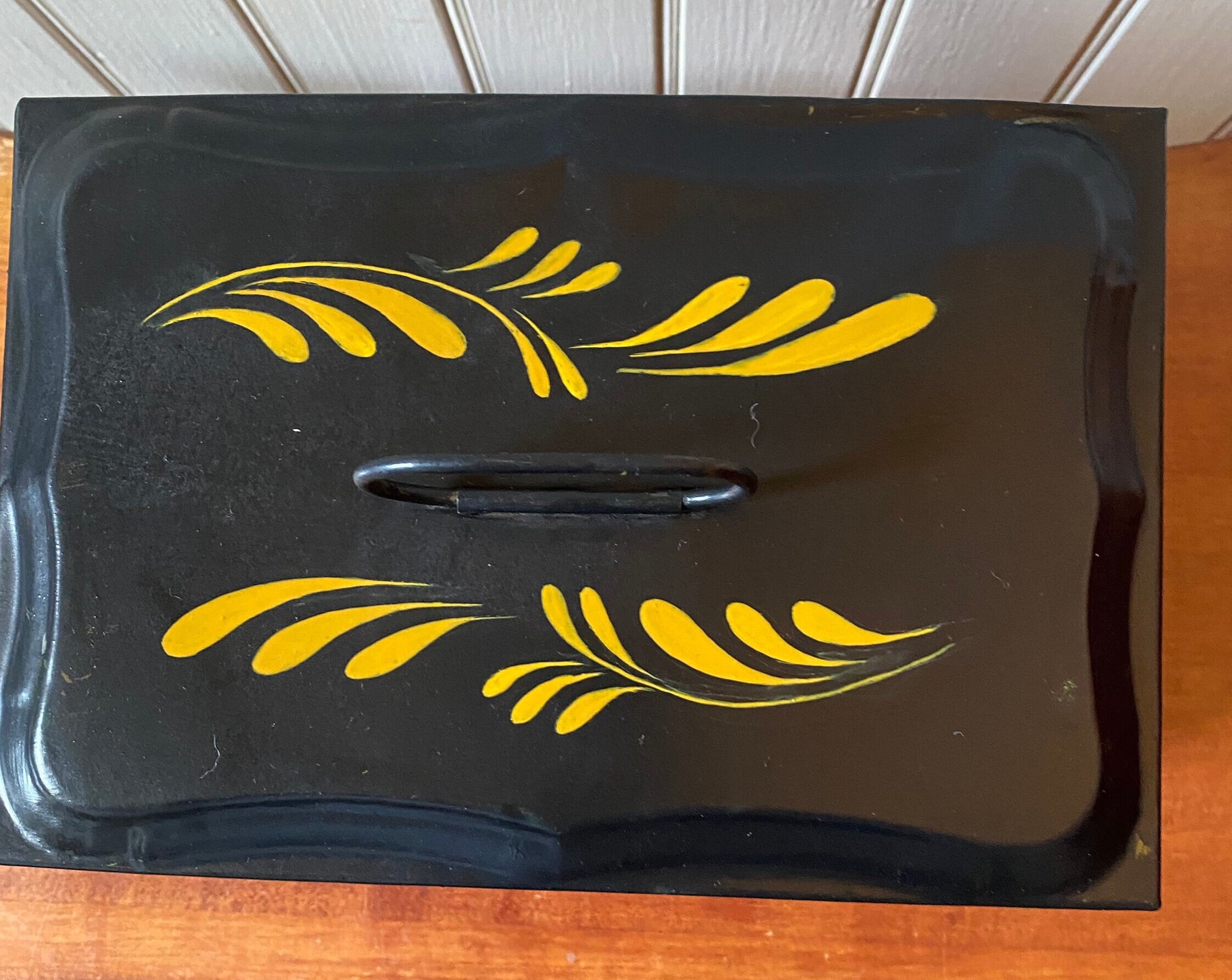 Antique Decorated Tin Deed Box - Etsy