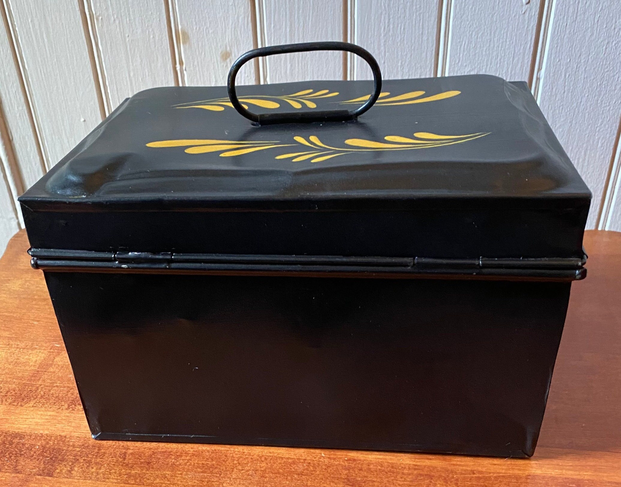 Antique Decorated Tin Deed Box - Etsy