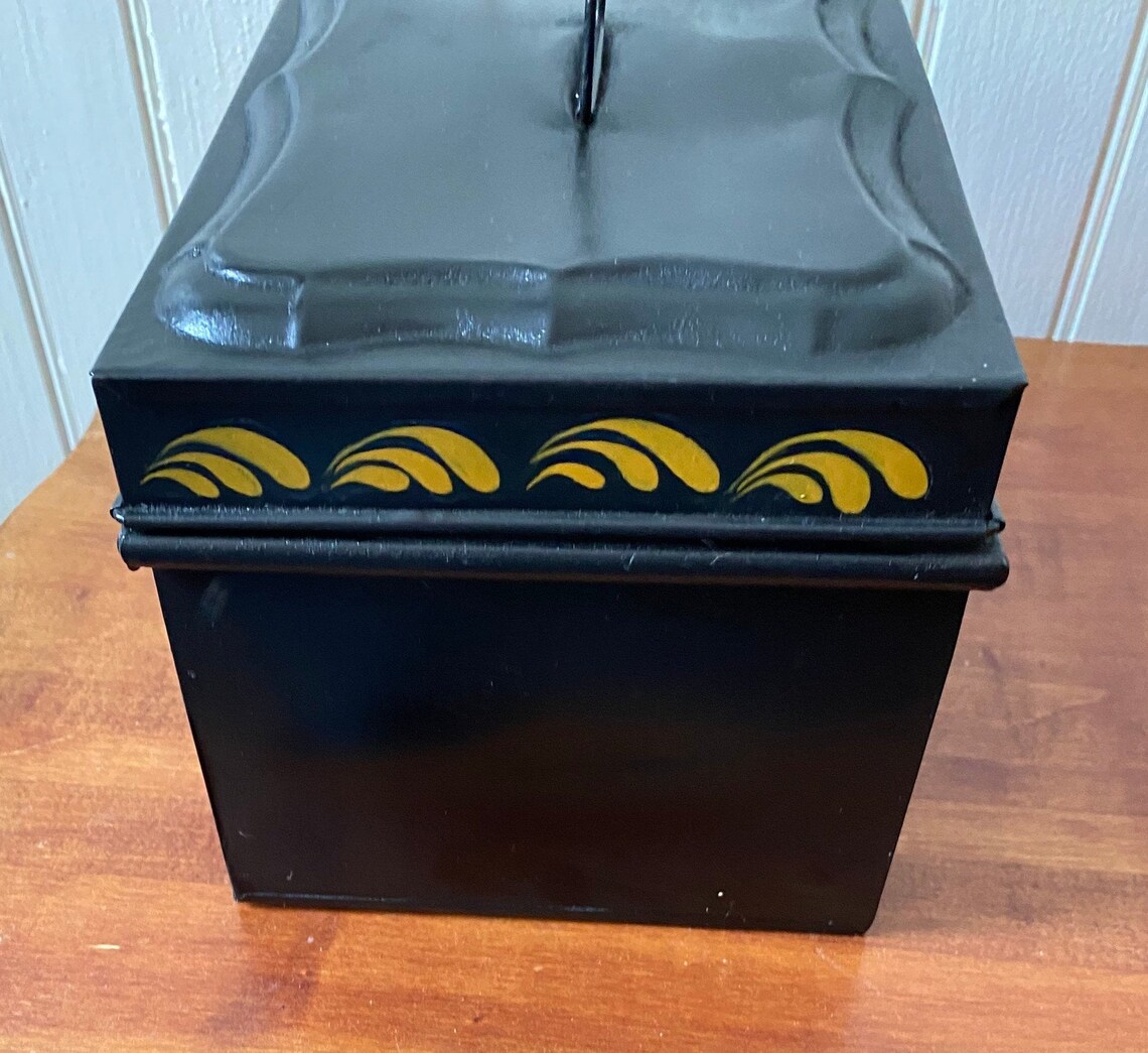 Antique Decorated Tin Deed Box - Etsy