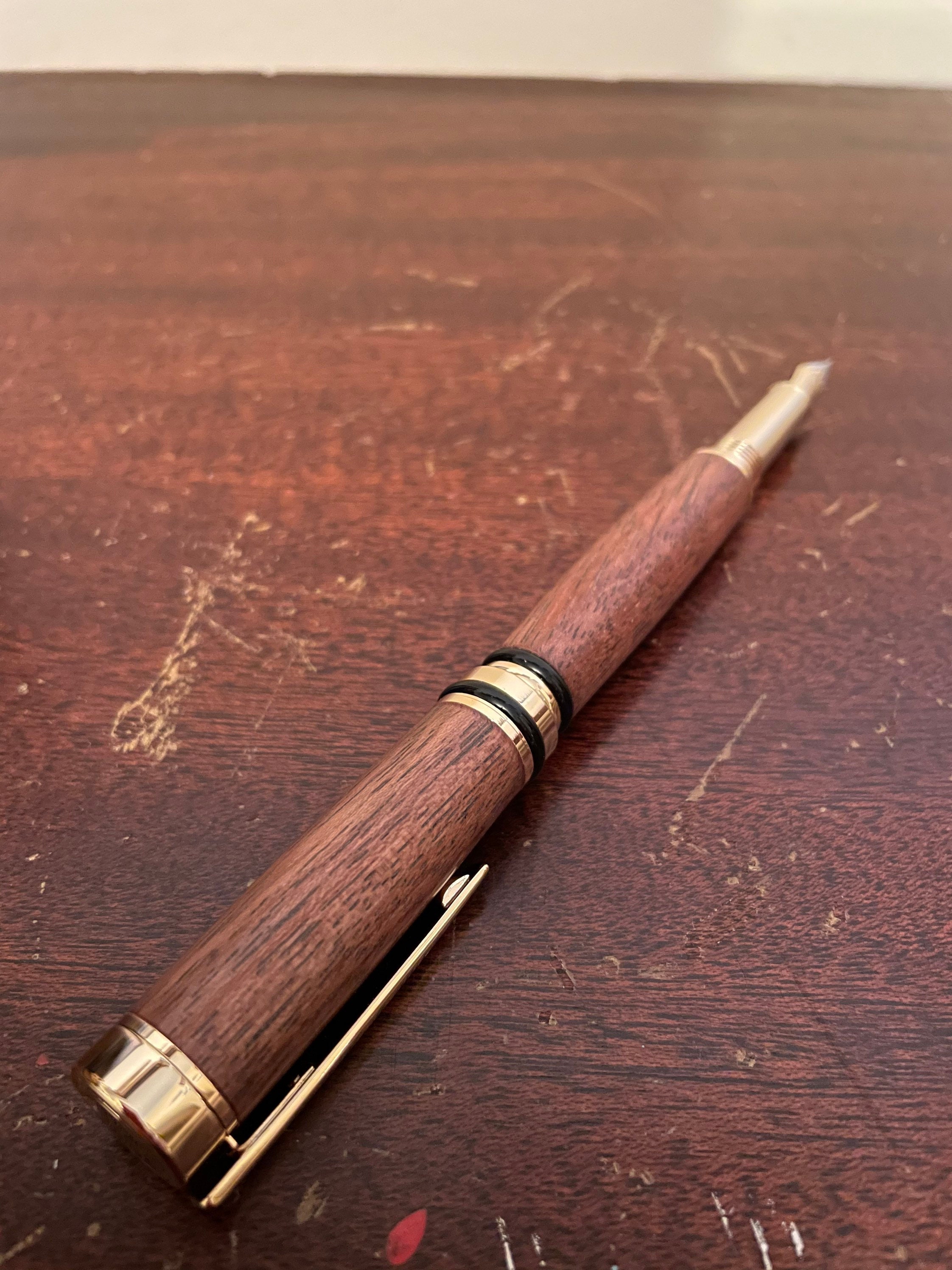 Wood Fountain Pen Hand Turned Bubinga Wood Beautiful Gift - Etsy