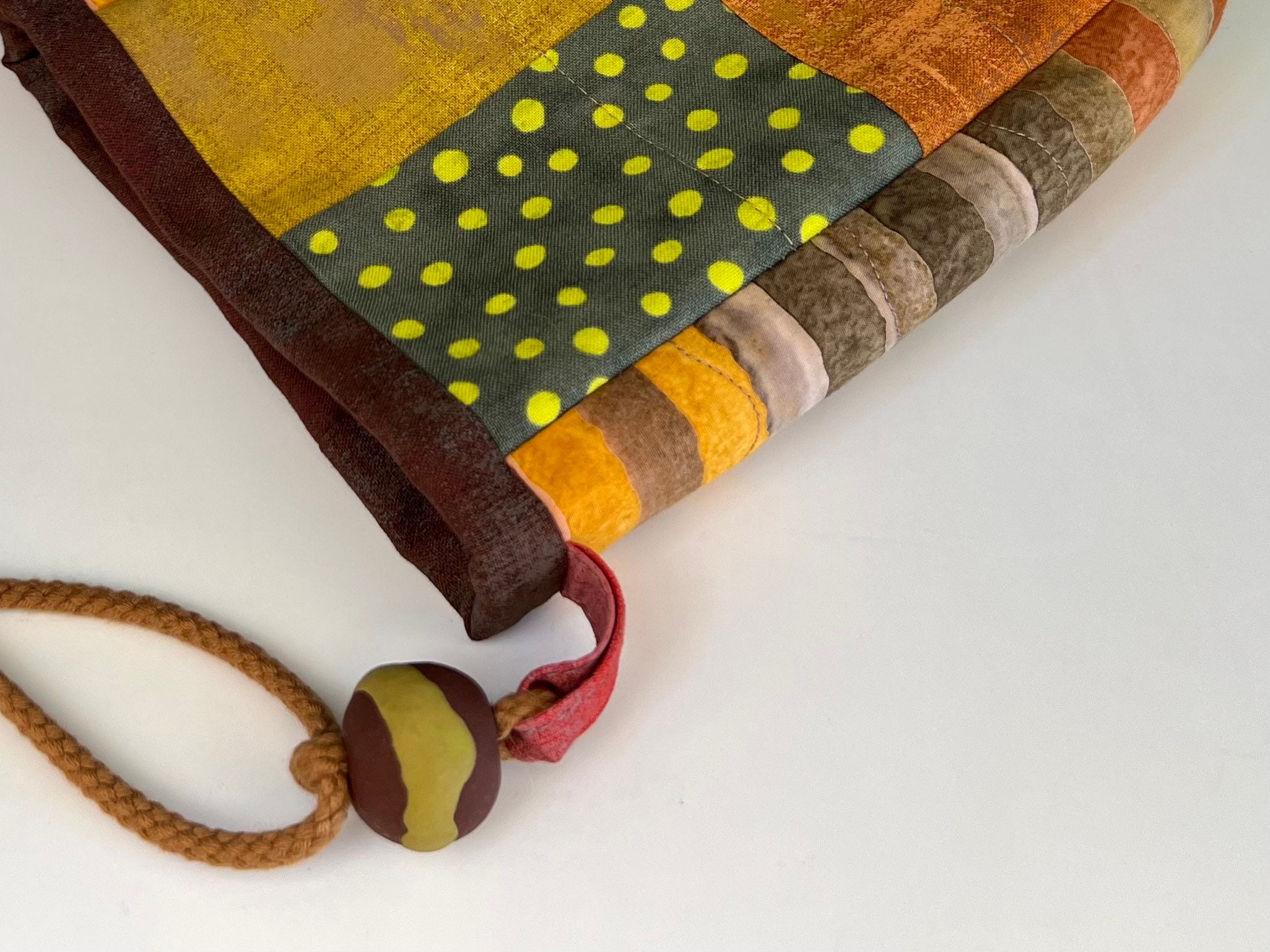 Small Fabric Bag in Rich Neutral Colors and Patterns, Lightweight ...