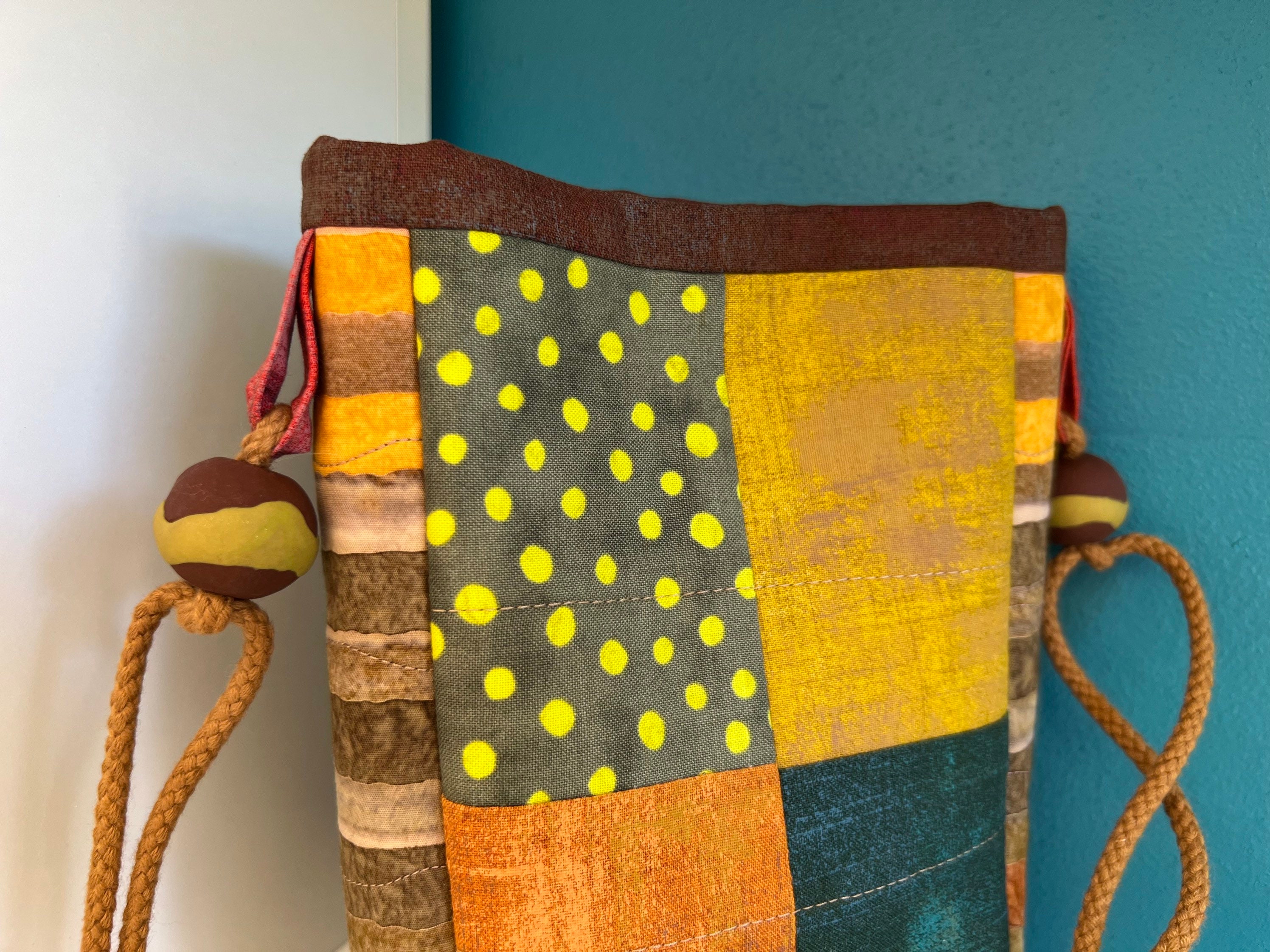 Small Fabric Bag in Rich Neutral Colors and Patterns, Lightweight ...