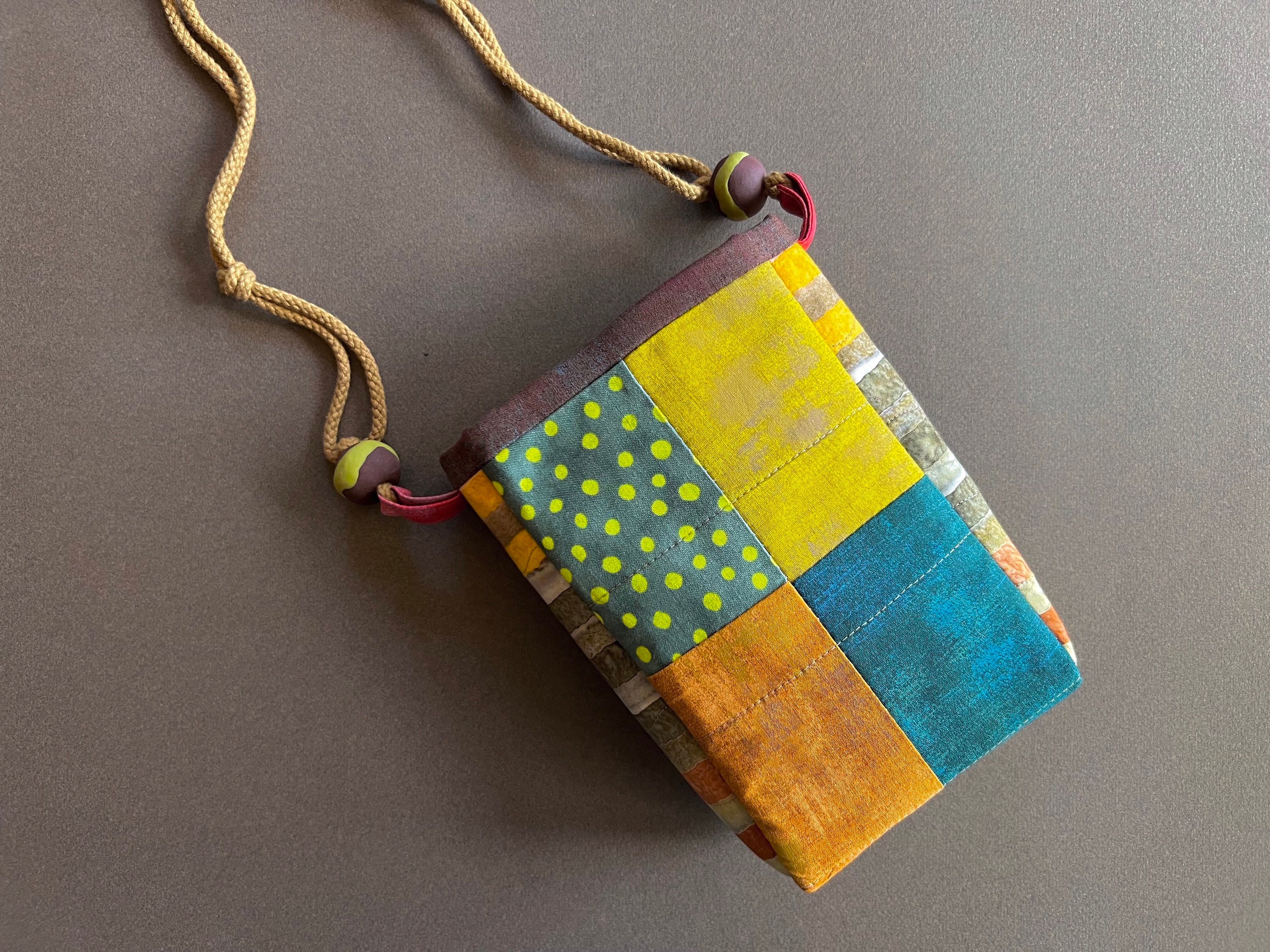 Small Fabric Bag in Rich Neutral Colors and Patterns, Lightweight ...