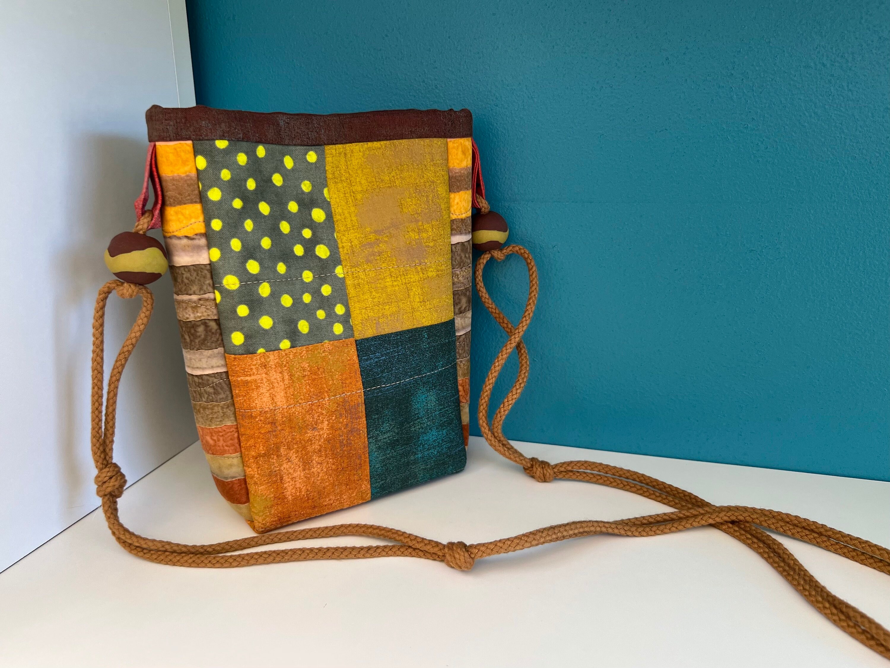 Small Fabric Bag in Rich Neutral Colors and Patterns, Lightweight ...