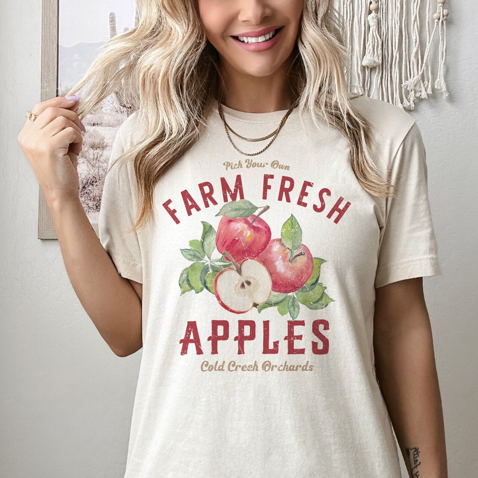 Farm Fresh Apples, Vintage Farmers Shirt, Apple Shirt, Fall Harvest ...
