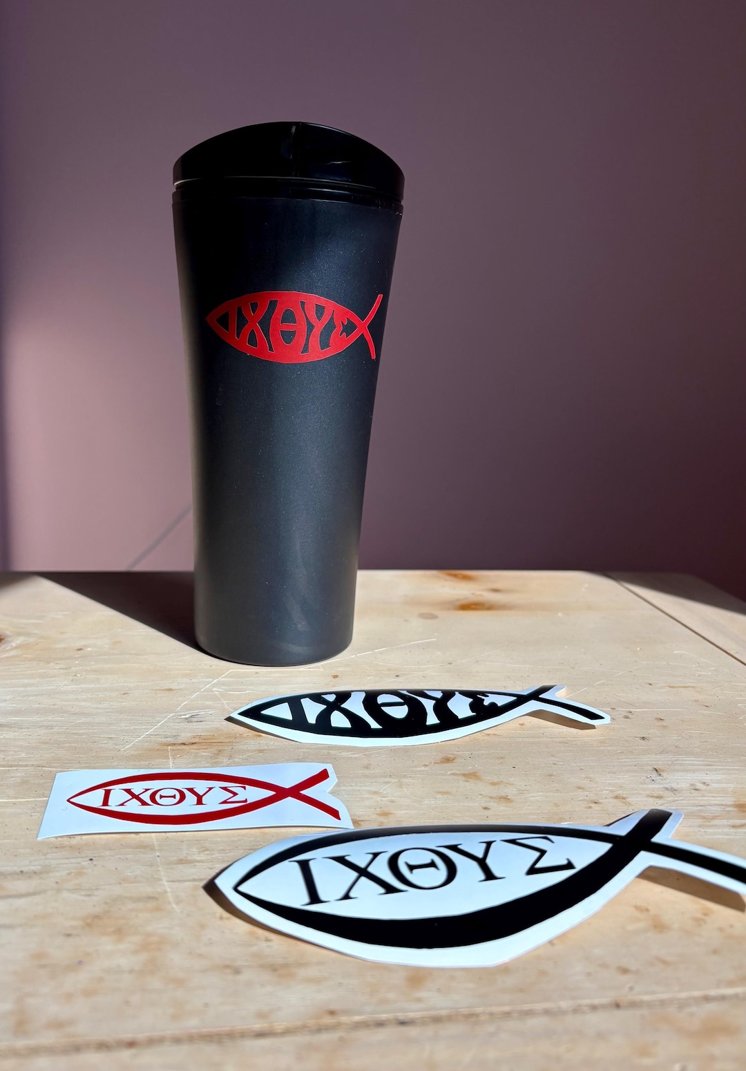 Orthodox Christian Icthus Fish Decal - Greek Translation - Permanent ...