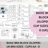Basic Bra Pattern Block (sloper) - Larger- Cup Size E, F & G (UK ...
