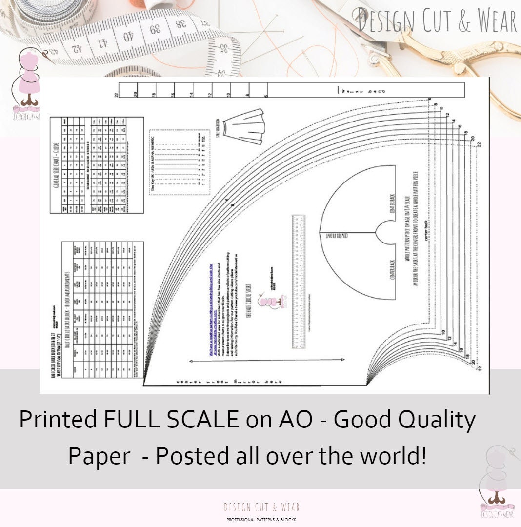 Full Circle Skirt Block & Half Circle Block sloper Together | Etsy