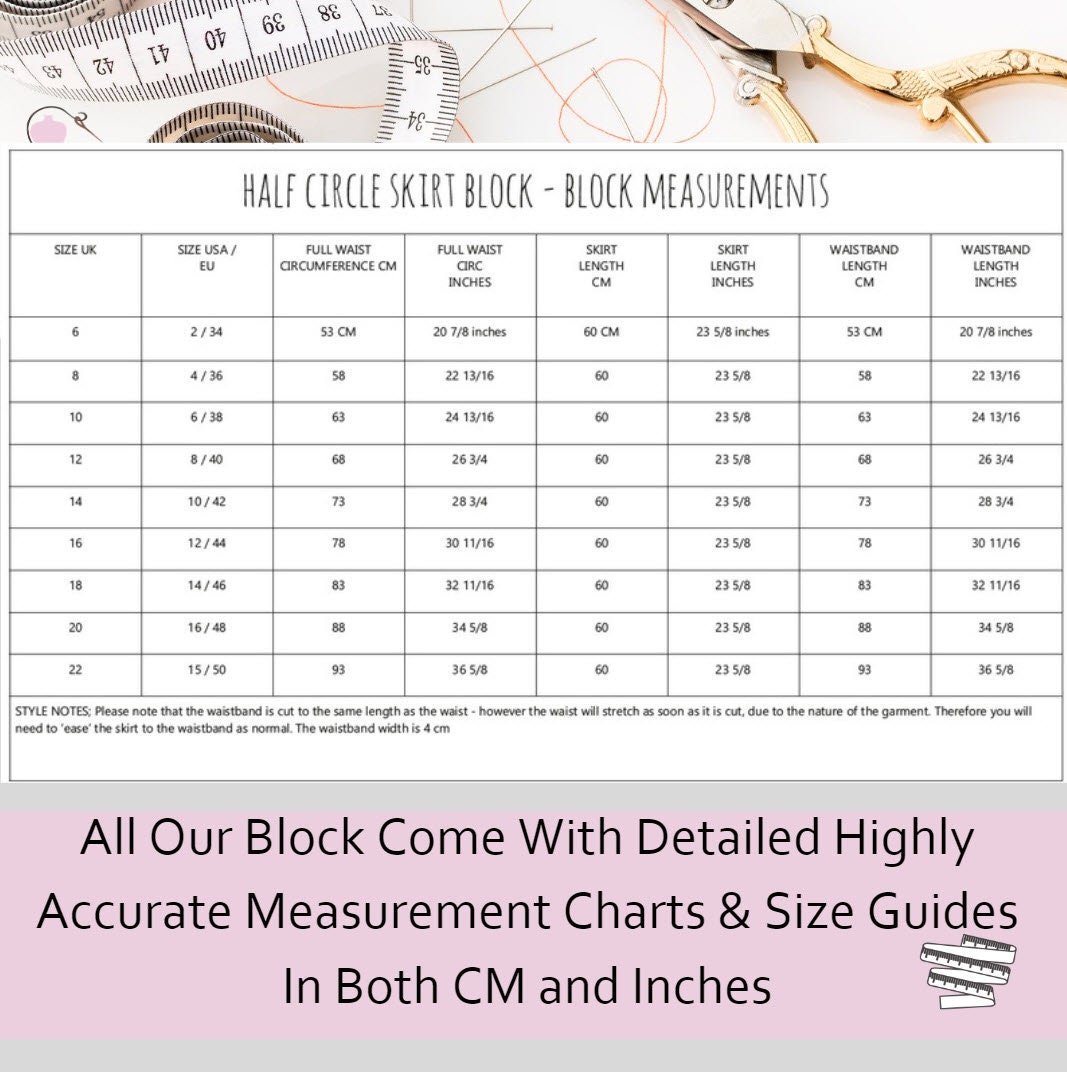 Full Circle Skirt Block & Half Circle Block sloper Together | Etsy