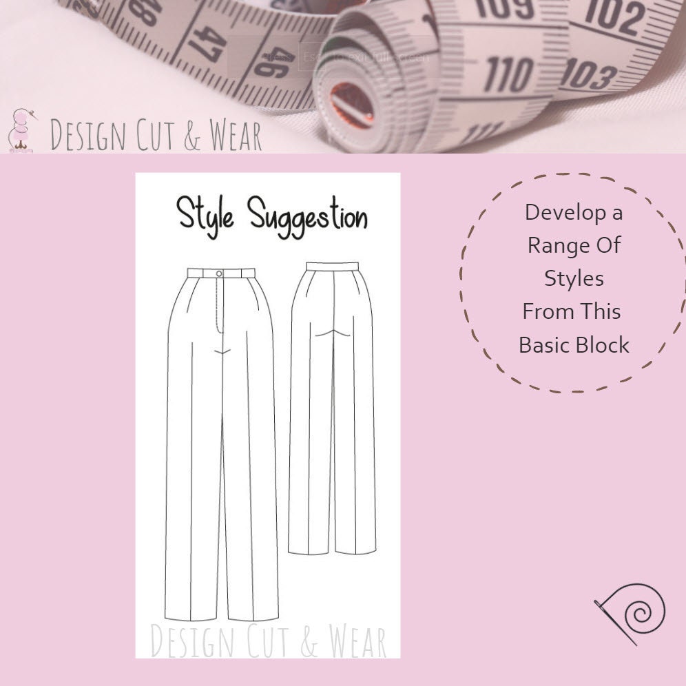 PDF Basic Trouser Block Sloper UK Sizes 8 22 USA | Etsy UK