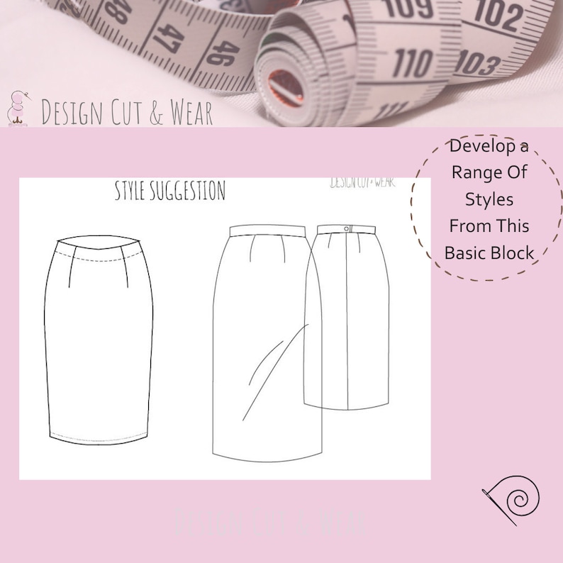 Basic Skirt Block - Detailed Measurements Supplied- Pattern Cutting ...