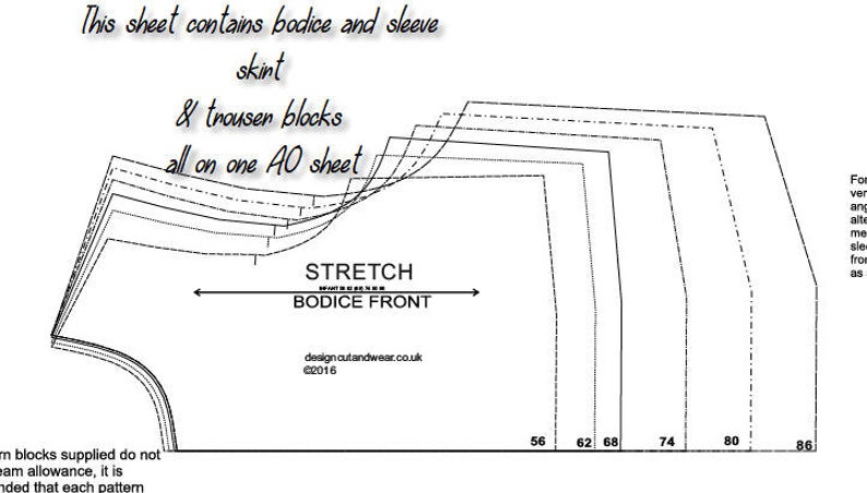 Infants Stretch Block Pattern Set Slopers Bodice and - Etsy