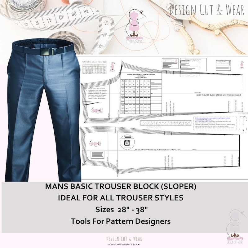 Mens Trouser Pattern - Etsy