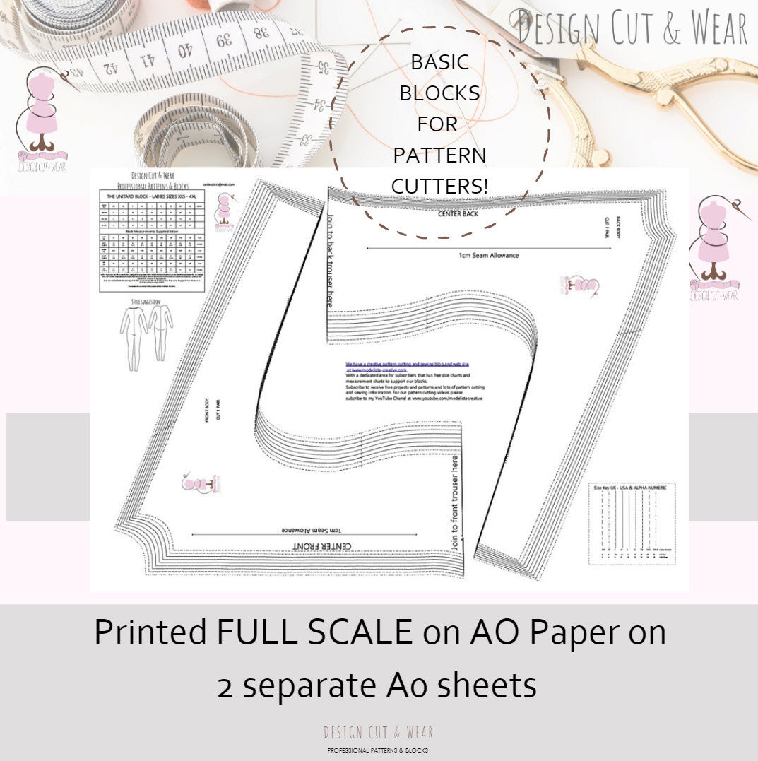 Unitard Pattern Block in Sizes UK 6 to 22 USA 2 18 Plus | Etsy UK