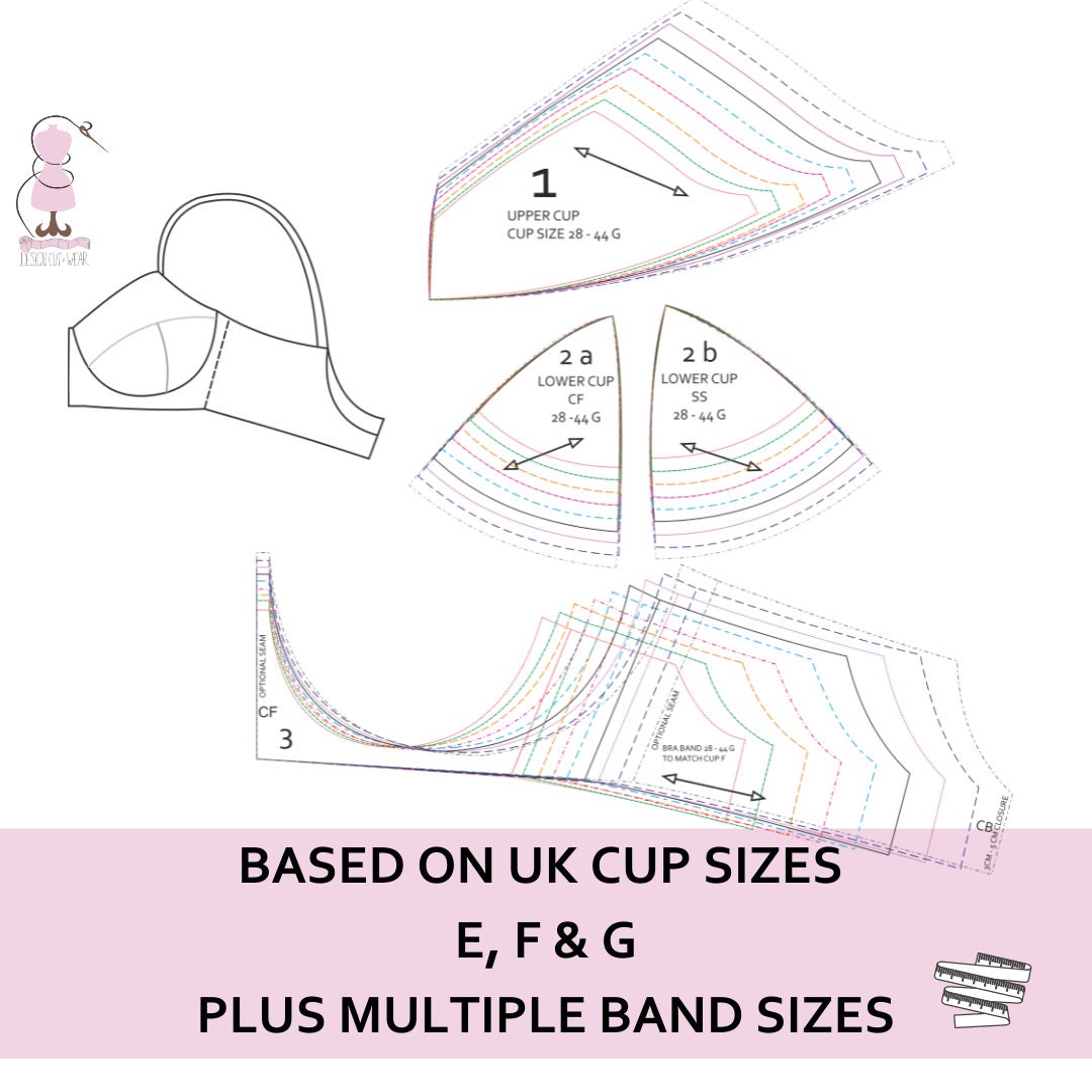 Basic Bra Pattern Block sloper Larger Cup Size E F & G - Etsy Australia