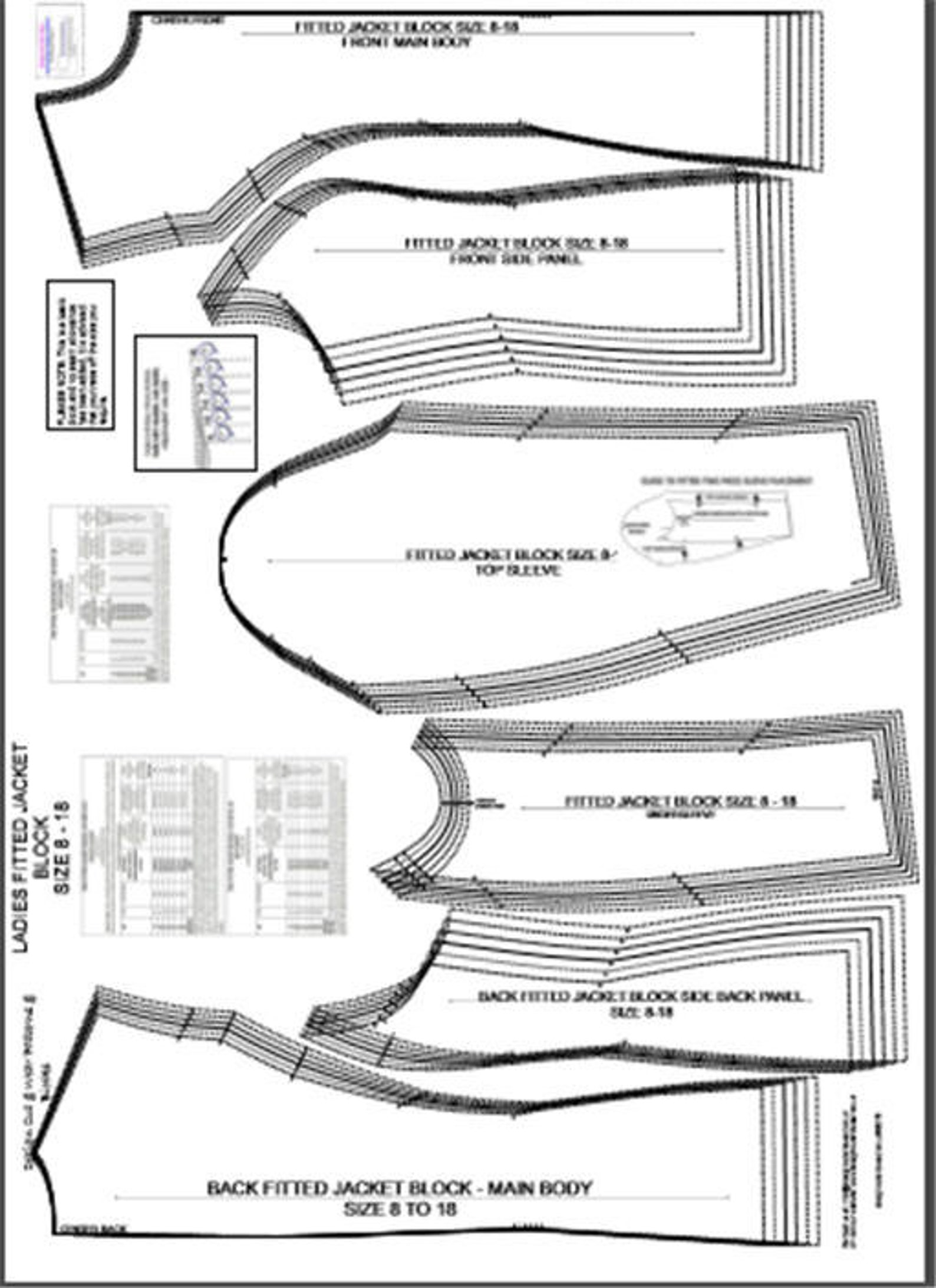 Ladies Fitted Jacket Block With 2 Piece Fitted Sleeve UK - Etsy UK