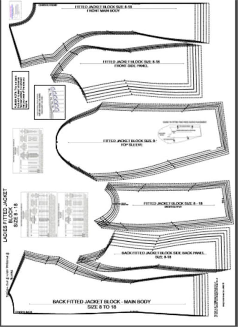 Ladies Fitted Jacket Block With 2 Piece Fitted Sleeve UK - Etsy UK