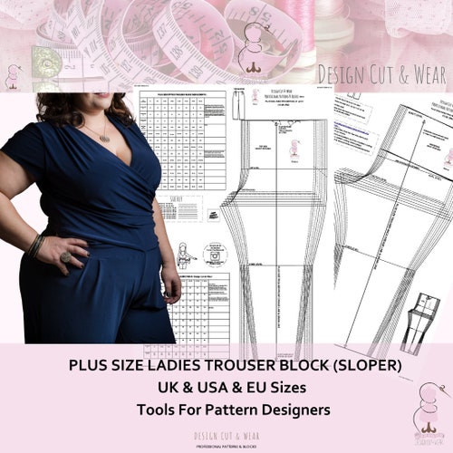 The Plus Size Ladies Trouser Block UK Size 16 to 30 US - Etsy